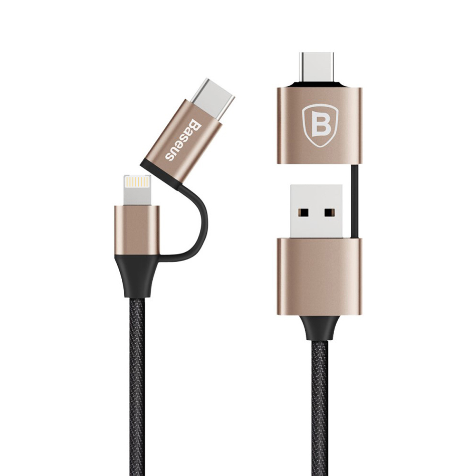 Baseus iPhone / iPad / Android / Micro USB Type-C Cable (Gold)